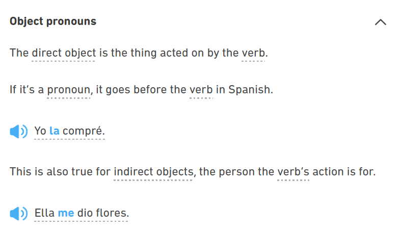 Spanish | information
